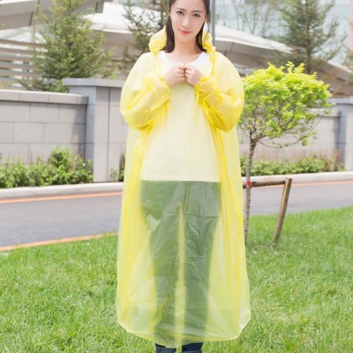 Poncho Pluie - Yellow[F414] - Manteau de pluie jetable pour adultes ...