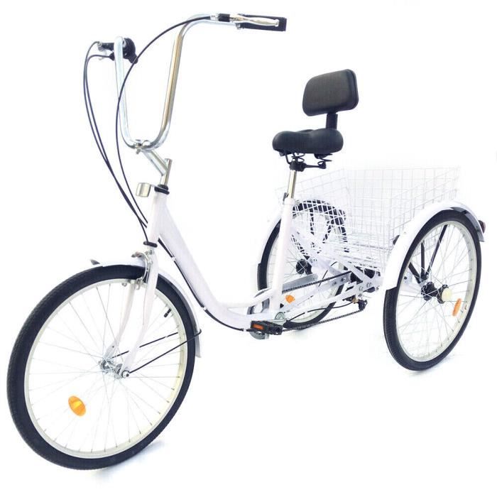 24" 6 vitesses tricycle adultes seniors tricycle vélos à 3 roues ...