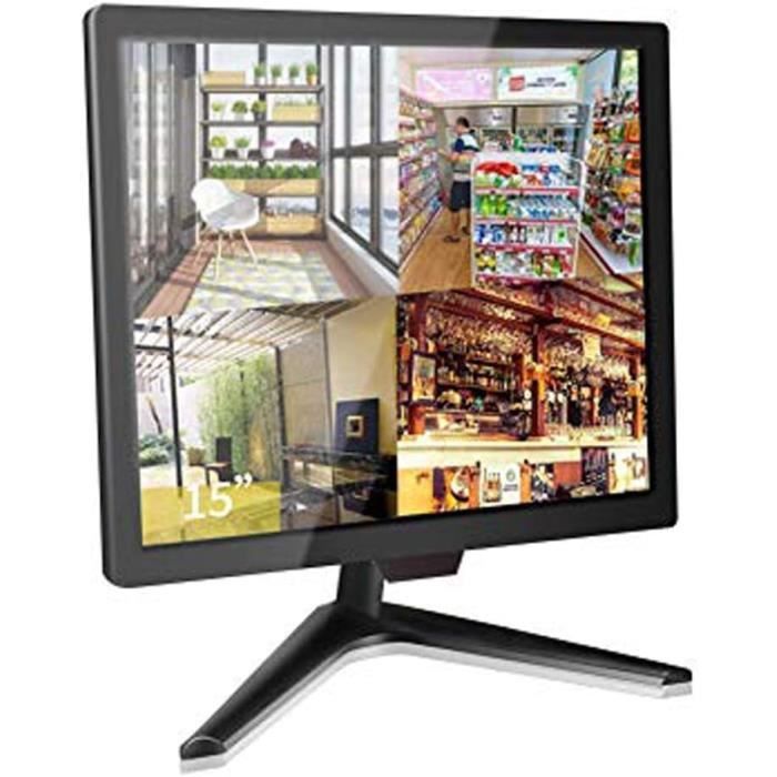 15 Pouces Cctv Moniteur, Video Surveillance Écran, Lcd Écran Pour Sécurité Domestique Systèmes ...