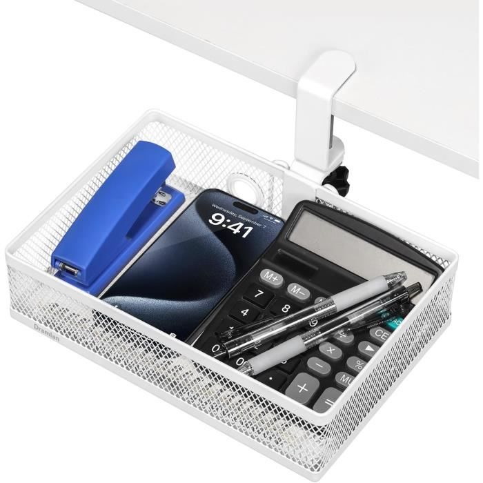 Organiseur De Bureau, Rotatif À 360°, Tiroir Caché Sous Le Bureau, Organiseur De Bureau À Pince ...