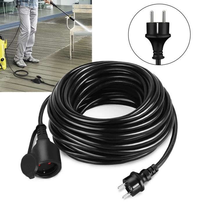Rallonge électrique - XMTECH - 20m - Câble H05VV-F3G - Sécurité enfant ...