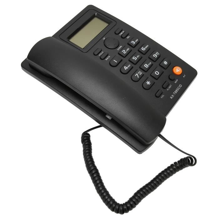 MEI-Téléphone filaire avec identification de l'appelant Numérotation abrégée fixe (Noir ...