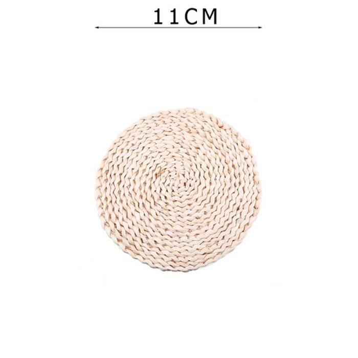 11cm-Napperons en rotin, dessous de verre, paille, tapis de Table ...