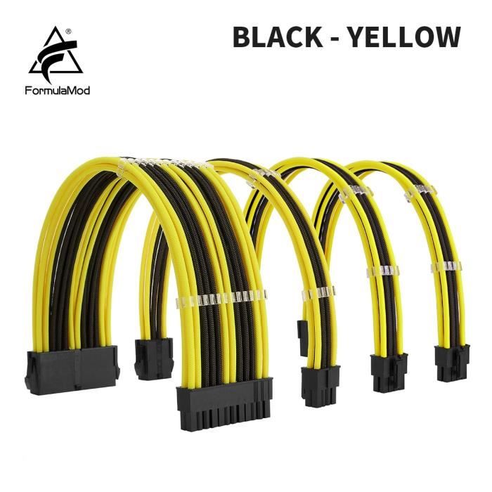 Yellow Black-Kit E -FormulaMod NCK2 Série PSU Câble D'extension Kit ...