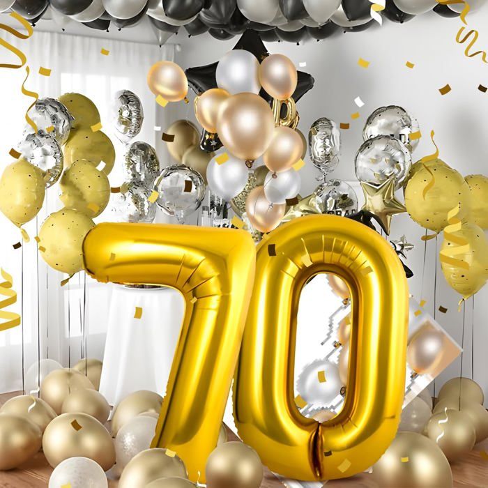 Ballons Anniversaire 70 Or 100cm Ballon Chiffre 70 Numéro 70 - Happy Birthday Decoration Ballons ...