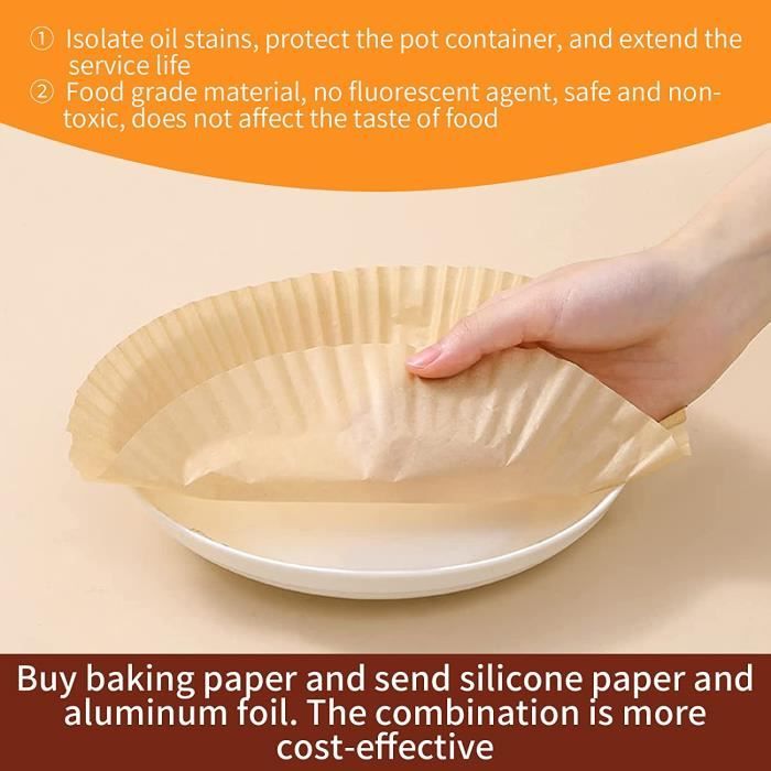 50 Papier de cuisson rond avec 2 rouleaux de papier d'aluminium pour ...