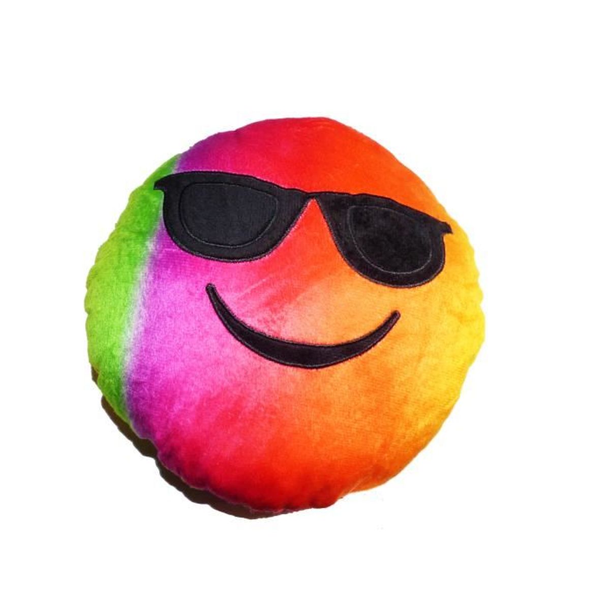 Coussin emoji emoticon sourire smiley arc en ciel 28 cm - Cdiscount Maison
