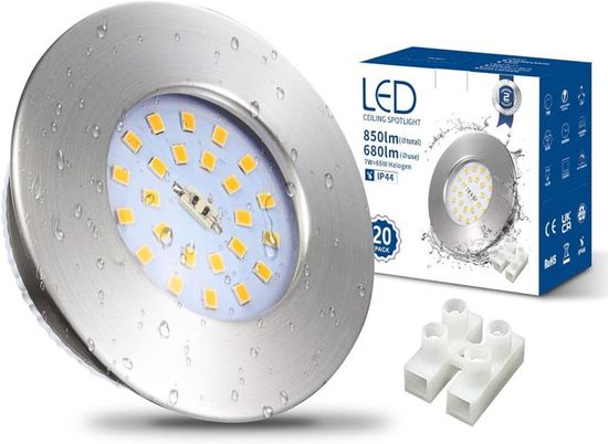 20 Spot Encastrable LED Plat 7W LED Spot Salle de Bain IP44 Spot de ...