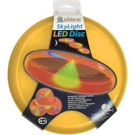 Alldoro Sky Light Disc Disque à Lancer Ø env. 27 cm avec 3 LED pour la Plage, Le Jardin et l ...