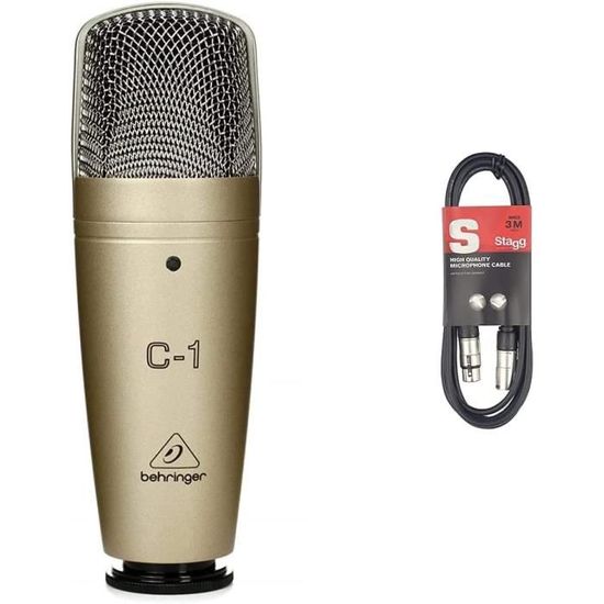 Behringer C-1 Microphone a condenseur Studio & Stagg 3 m Cable ...