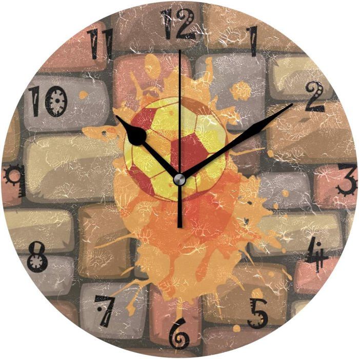 Football D'Art Pendule Murale Décoratif Moderne Horloge De Mur ...