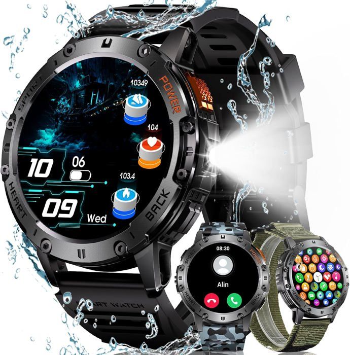 Montre Connectée Homme Sport: Étanche Ip68 Fitness Smartwatch Avec ...