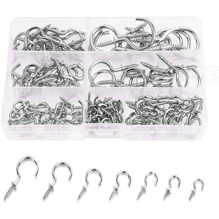 Lot de 120 Crochets à Visser Avec 7 Tailles Différentes Piton à Visser ...