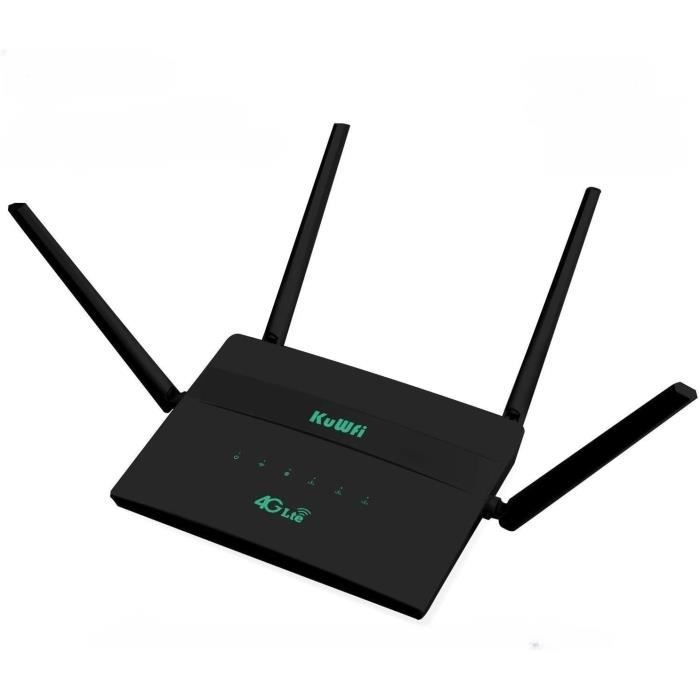 Box 4G, Routeur 4G LTE 150 Mbps WiFi 300 Mbps avec Fente pour Carte SIM ...