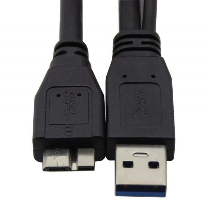 INECK® Câble USB Micro B "SuperSpeed" 3.0 - 1,8M - Connecteurs Mâle ...