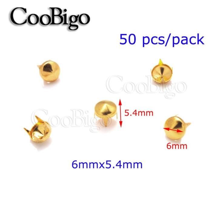 6x5.4mm Golden50pcs -Punk Métal Cône Goujons Rivet Pointes Clous pour L ...