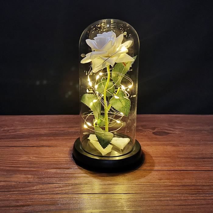 Lampe Led Rose Éternelle En Feuille De Verre, Décoration Pour La Maison ...