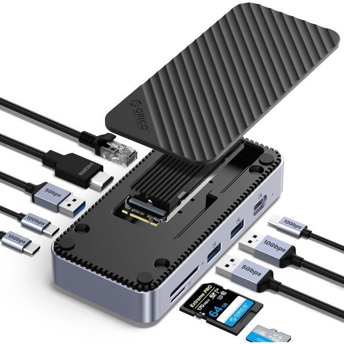 Station D'Accueil Usb C 10 In 1, Dock Station Hub Compatible Boîtier ...