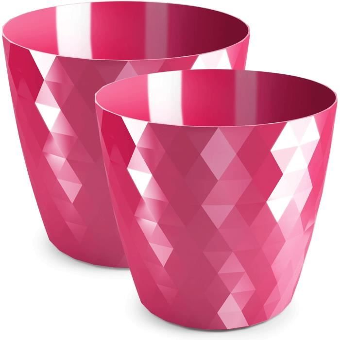 Lot De 2 Pots De Fleurs Brillants En Plastique - Pour Grandes Et ...