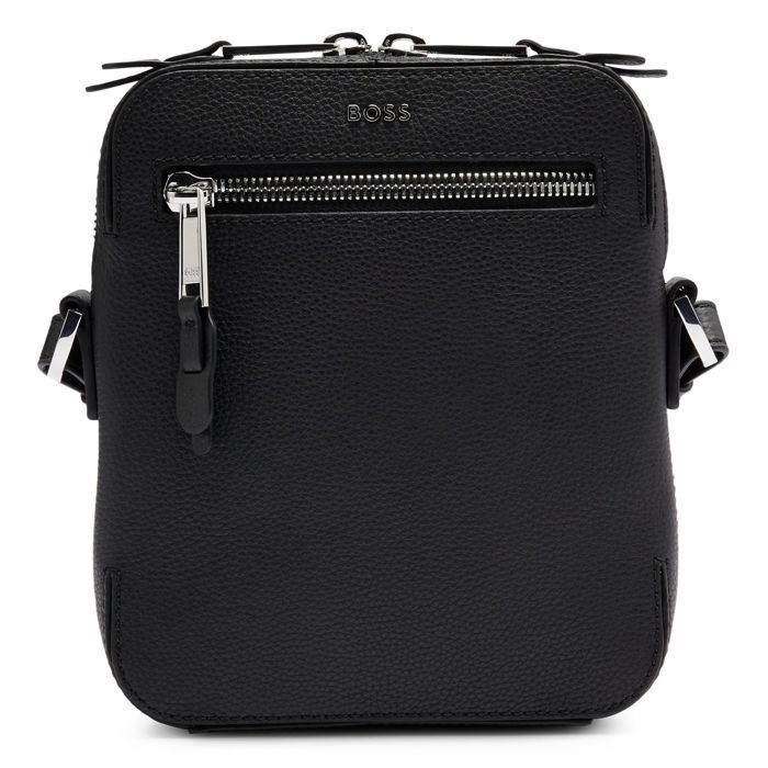 BOSS Sac à épaule bandoulière noir en cuir pour homme Highway Reporter ...