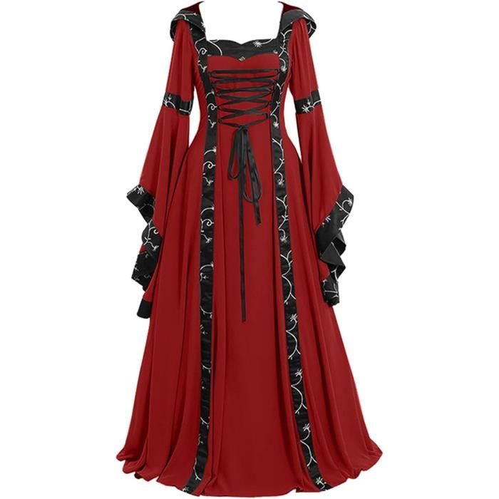 ROBE Costume Femme Steampunk Robes avec Manches Trompette DéGuisement ...