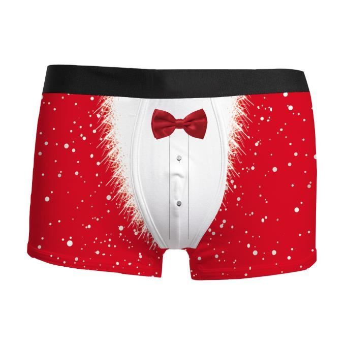 Caleçon - Homme - Noël - Imprimé humoristique - Microfibre - Rouge ...