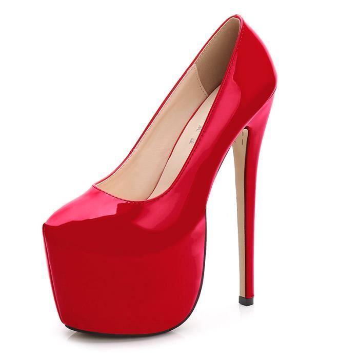 Escarpins Rouge Femme Chaussures Sexy chic Elégant Cuir Verni Talon ...