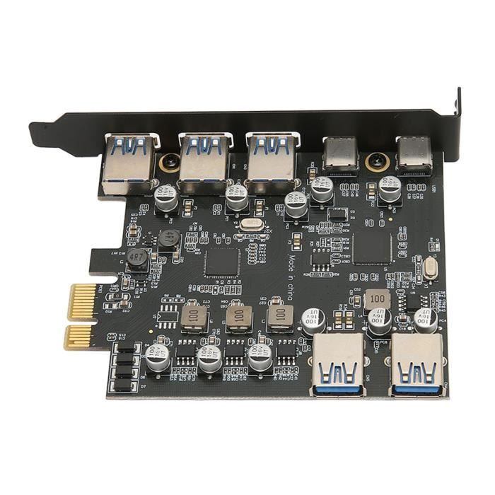 LAM-Carte d'extension USB 3.0 Carte d'extension PCI E vers USB 7 Ports ...