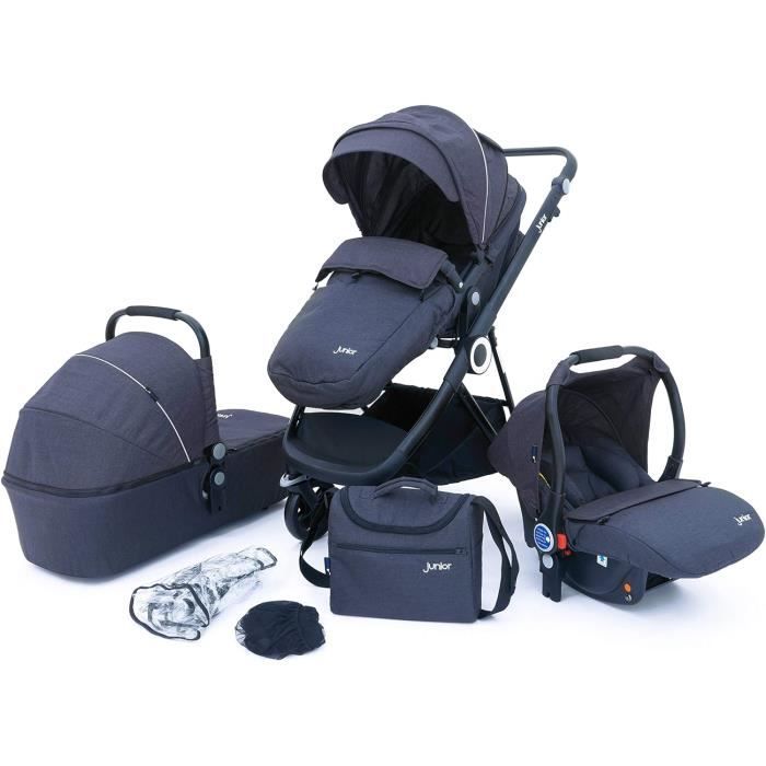Poussette Combinée 3 En 1 Avec 3 Embouts Et Accessoires - Anthracite ...