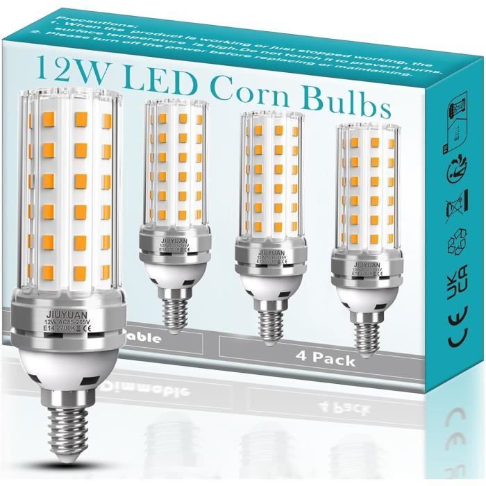 Ampoule Led 12W E14 Led Ampoules De Maïs 1450Lm 2700K Blanc Chaud 100W Équivalent Ampoules À ...