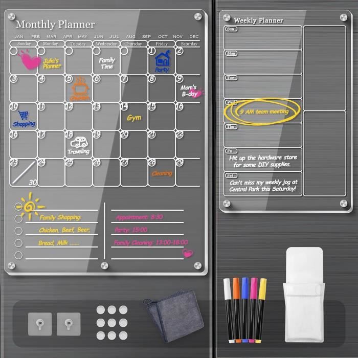 Calendrier Magnetique Frigo, Mensuel Tableau Magnetique Frigo ...