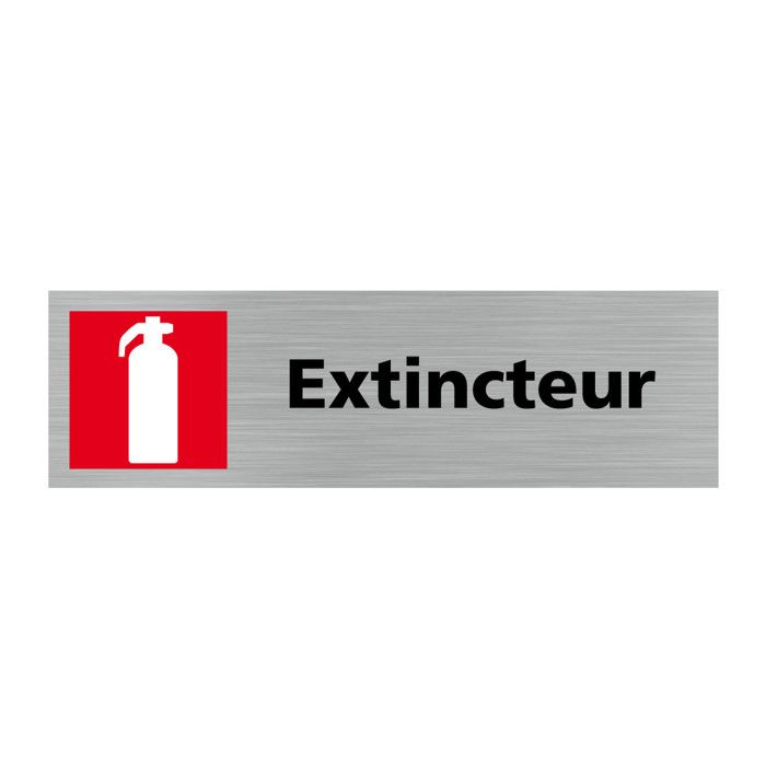 Pictogramme EXTINCTEUR (Q0328) Adhésif Aspect Aluminium Brossé ...