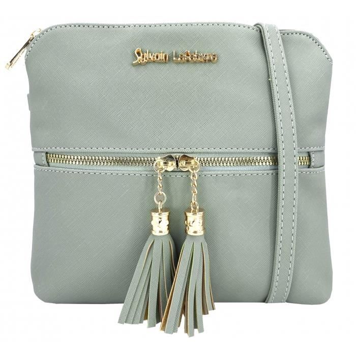 Sac à Main bandoulière Sylvain Lefebvre BLEU GRIS - SL0056 - Cdiscount Bagagerie - Maroquinerie