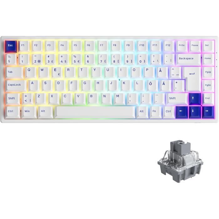 3084B Plus Clavier Mécanique Rvb, Layout Iso-Nordic Qwerty 80% Clavier ...