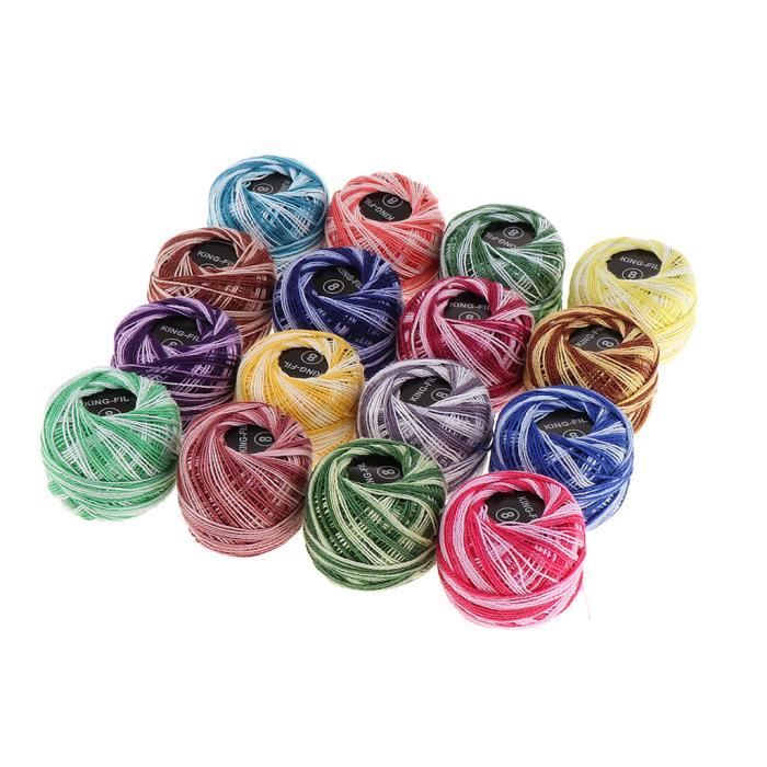 Fil Au Crochet (paquet De 16) - Fil De Coton Tricoté De Couleur ...