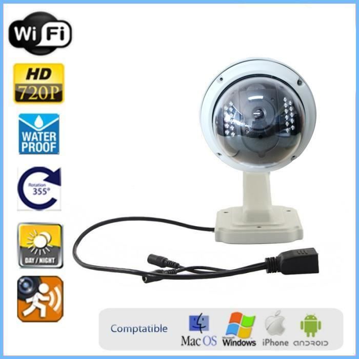 LCC® CAMERA IP EXTERIEUR HD PNP WIFI INFRAROUGE VISION - Web Caméra - Cdiscount Bricolage