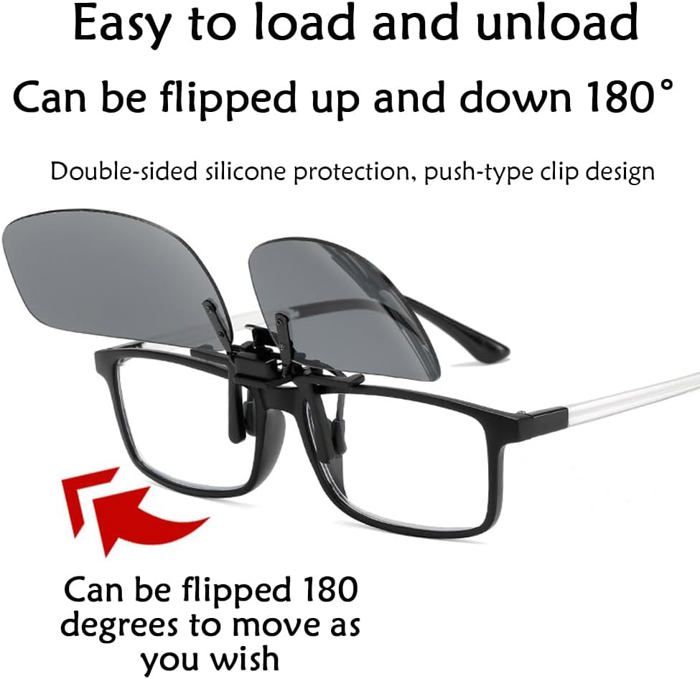Clip Lunettes Conduite De Nuit Polarisées, Clip Solaire 2 Pièce, Clip ...