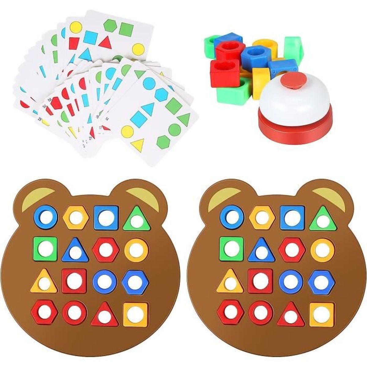 Jeu d'Association en Formes d'ours, Shape Matching Game, Jouet éDucatif ...