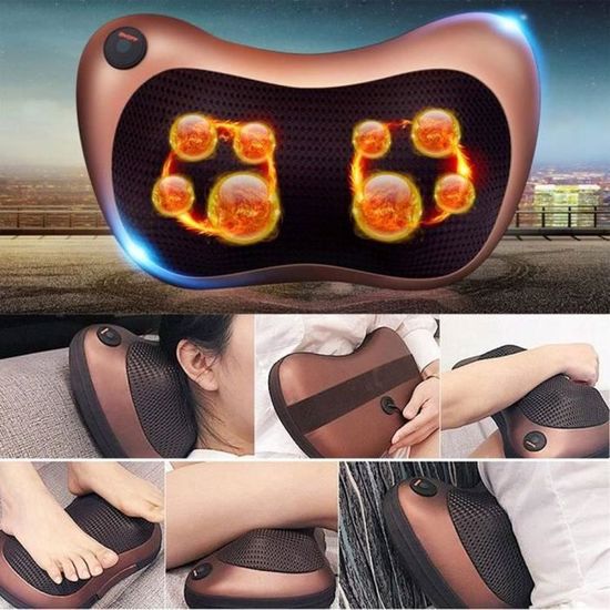 Coussin De Massage Shiatsu Avec 8 Rouleaux 3d Masseur Oreiller De