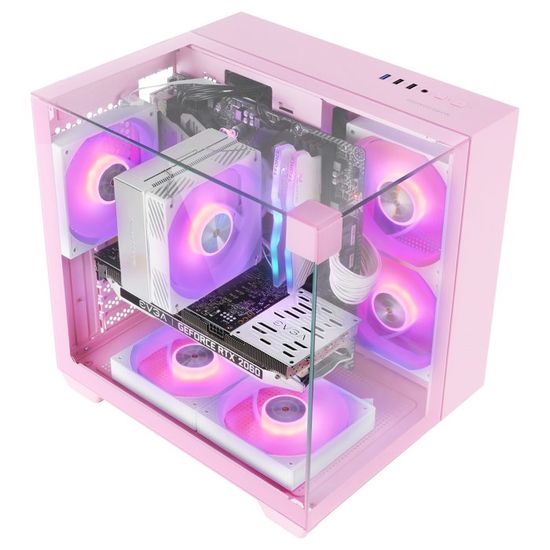 Boîtier Gaming - Mars Gaming - MC-VISIONM - MicroATX - Triple Verre Trempé - Refroidissement ...