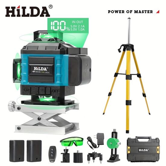 HILDA 16 Line Laser Level 360 Automatic Leveling Pocket Sized Laser ...