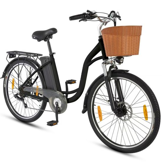VANKEL C6 - Vélo électrique 26 pouces avec panier - Moteur arrière 250W ...