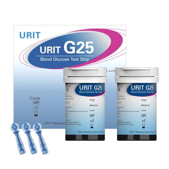 URIT G25 50 bandelettes de glycémie de test adaptées à URIT-10 ...