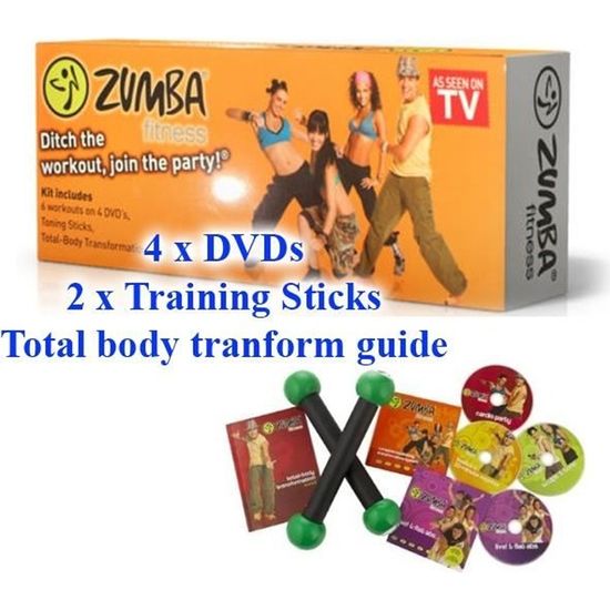 Coffret DVD Zumba Fitness - Version Française - 4 DVD + 2 Haltères ...
