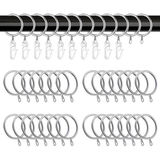 Anneaux De Rideaux, 40 Anneaux De Rideaux En Métal, Anneaux Rideaux ...