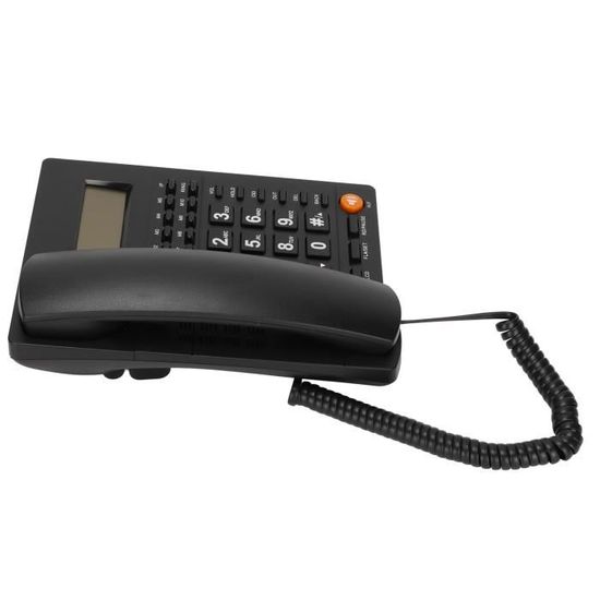 Téléphone fixe d'htel L019 Téléphone Filaire de Bureau, Téléphone Fixe FSK DTMF avec écran LCD ...