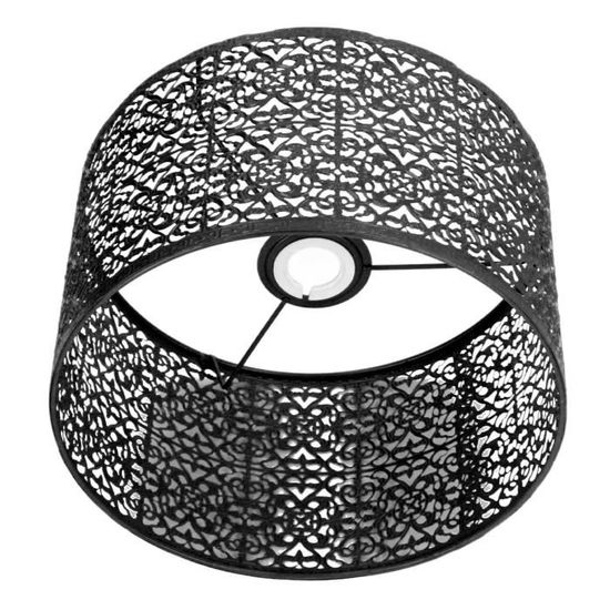Abat-jour en métal - ZJCHAO - Noir - 25 cm - Compatible E27/E14 ...