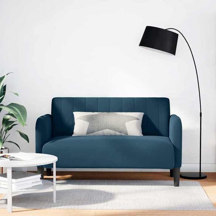 VidaXL Canapé causeuse bleu 109 cm velours, canapé deux places, divan ...