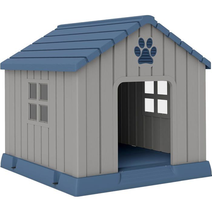 PawHut Niche pour Chien extérieur en polypropylène imperméable, ventilé ...