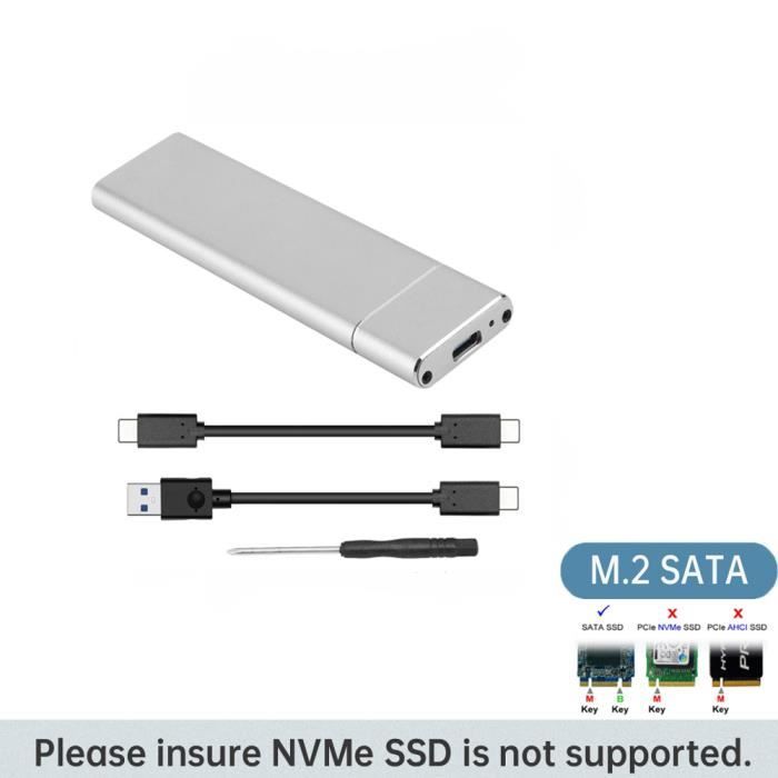 2 câbles d'argent - M.2 Ssd Cas Usb 3.1 À M.2 Ngff Ssd Boîtier Ssd Cas ...